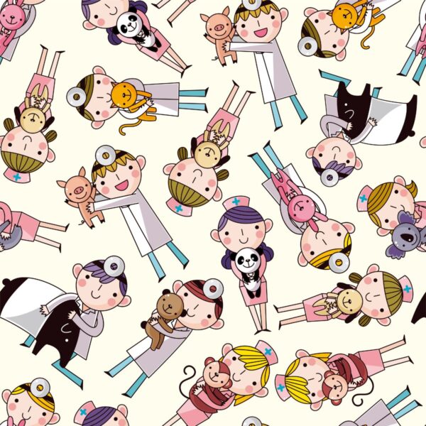 Caring Animal Veterinarian Wallpaper for the Future Vet's Room ...