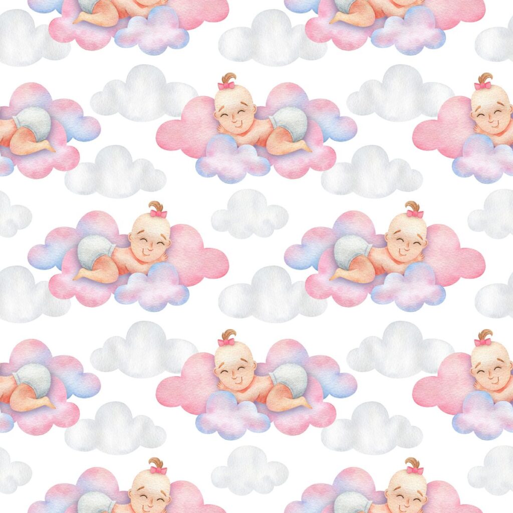 Cute Baby Girl Pattern Wallpaper - Magicdecor®