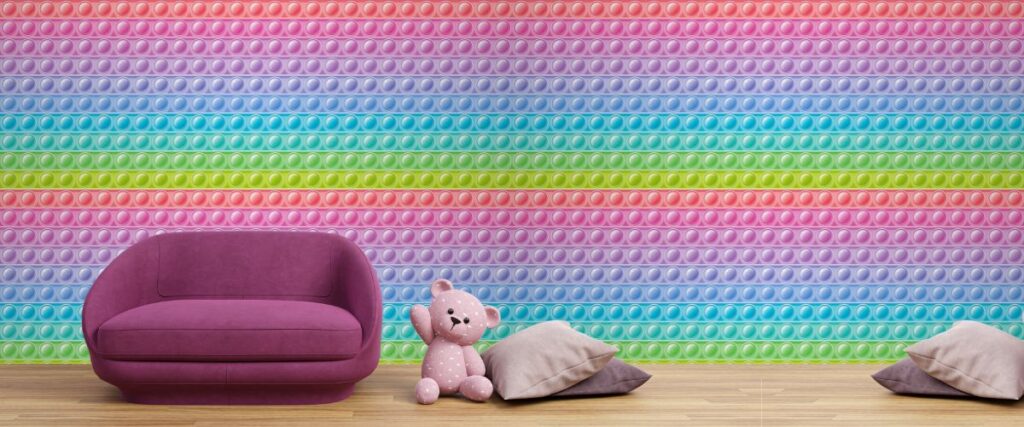 Pop It Toy Fidget Pattern Kids Wallpaper - Magicdecor®