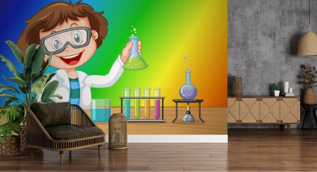 Scientist Girl Inspiring Wallpaper for Girls - Magicdecor®