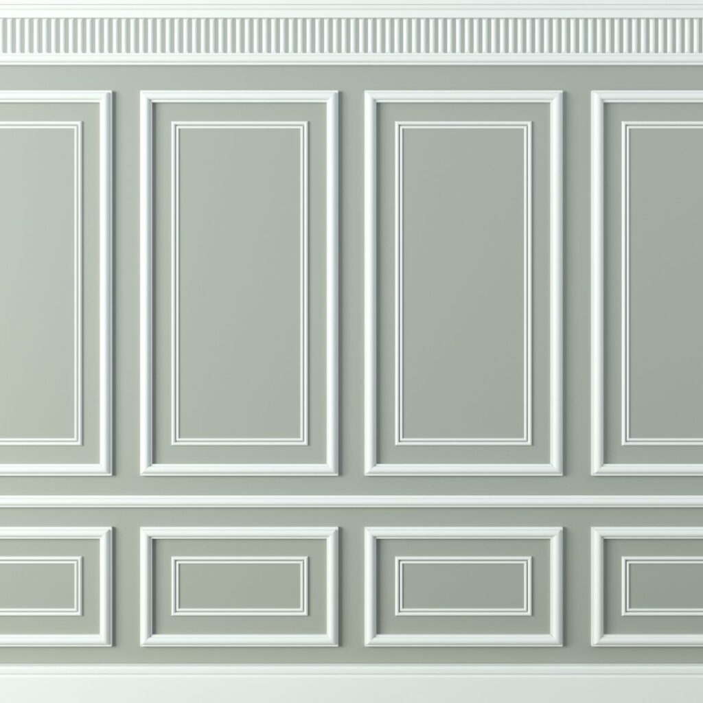 Pastel White Moulding Wallpaper for Living Room - Magicdecor®