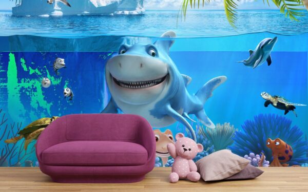 3D Effect Marine Life Wallpaper for Kids - Magicdecor®