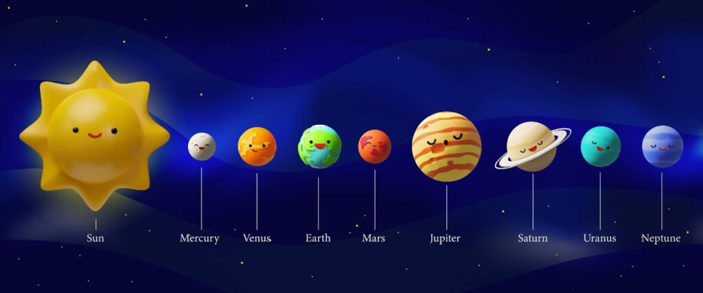 3D Realistic Solar System Wallpaper for Kids - Magicdecor®