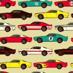 American Muscle Classic Racing Car Pattern Boys Wallpaper - Magicdecor®