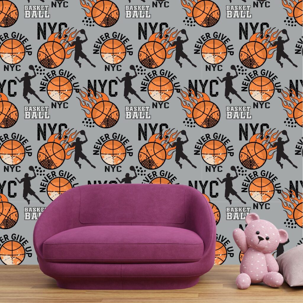 Basket Ball Pattern Extreme Boys Wallpaper - Magicdecor®
