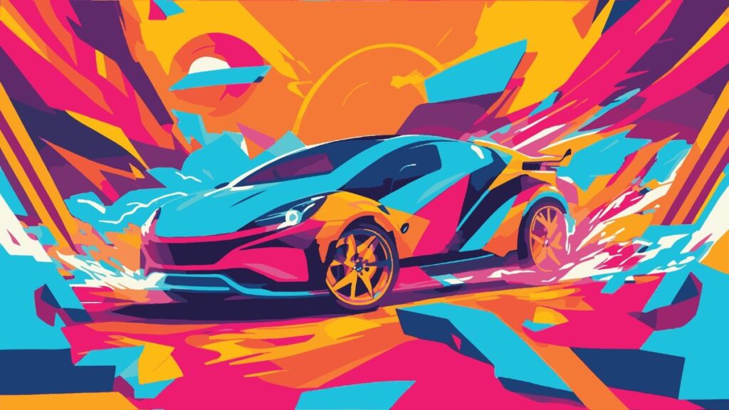 Colorful Super Car Wallpaper for Boys - Magicdecor®