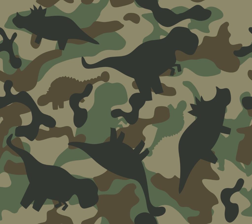 Dinosaur Army Camouflage Pattern Wallpaper for Boys - Magicdecor®