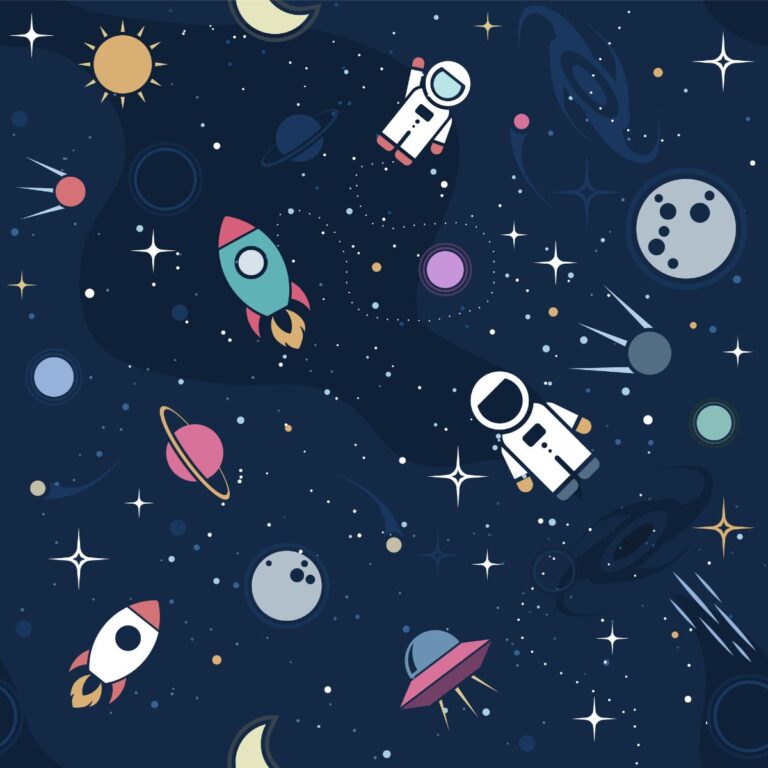 Space Pattern Inspiring Wallpaper for Kids - Magicdecor®