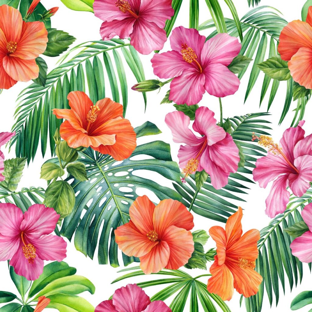 3D Tropical Colorful Flowers Pattern Wallpaper for Wall - Magicdecor®