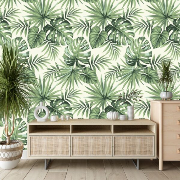 Exotic Palm Leaves Pattern Wallpaper for Wall - Magicdecor®