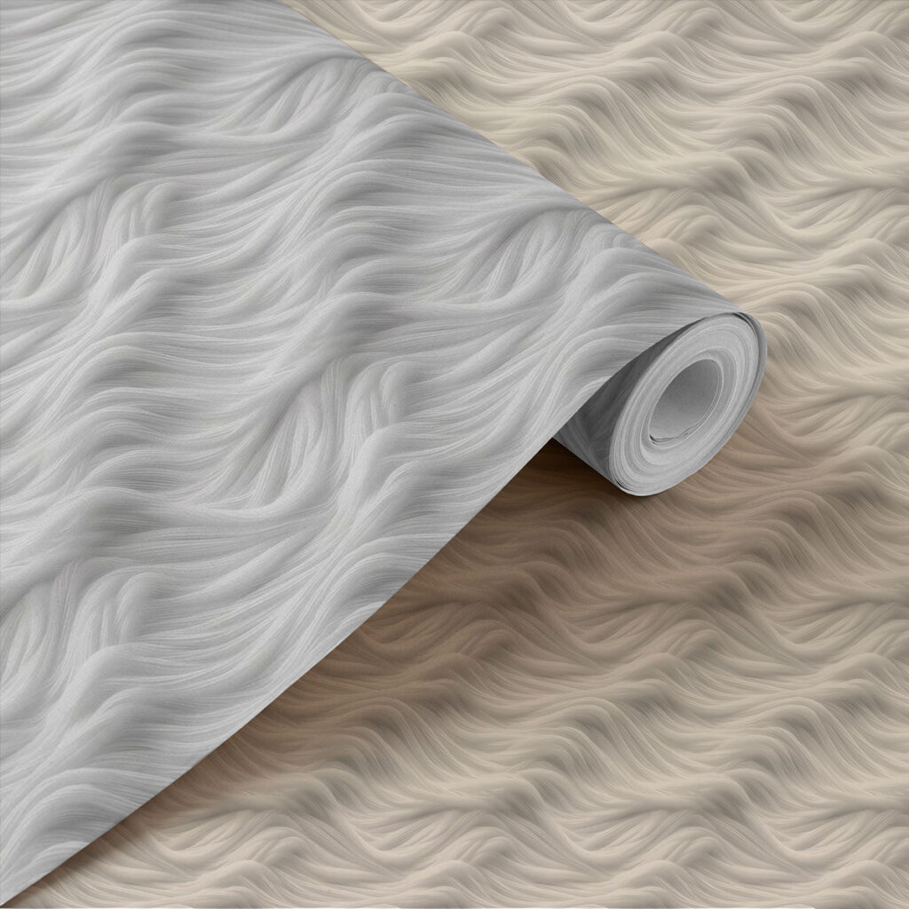 Abstract 3D White Pattern Wavy Lines Wallpaper Roll - Magicdecor®