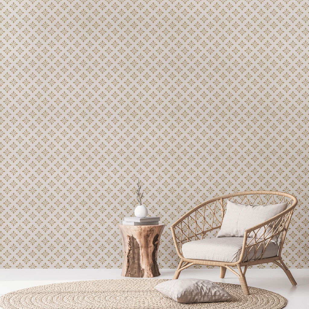 Luxurious Golden Geometric Floral Pattern Wallpaper Roll - Magicdecor®