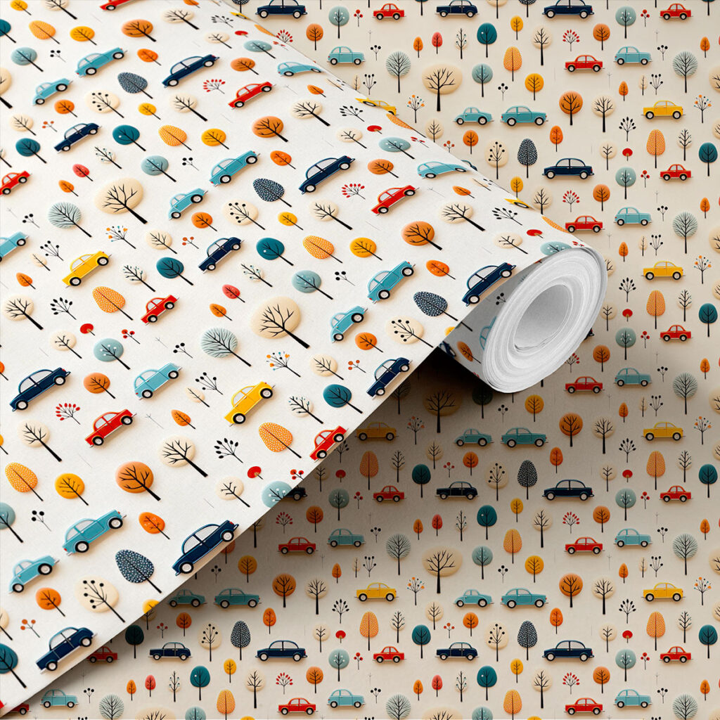 3D Effect Cute Car Pattern Wallpaper Roll for Kids Room - Magicdecor®