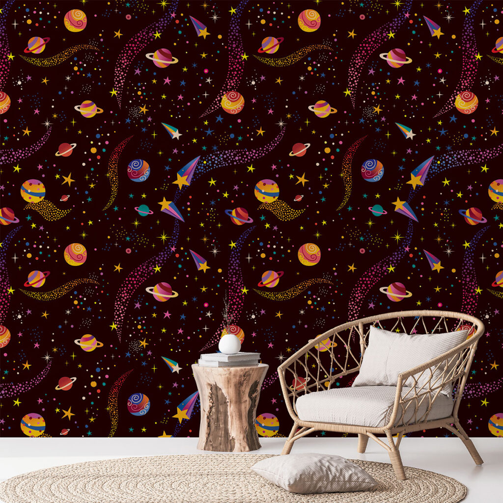 Vibrant Space Cosmos Pattern Wallpaper Covering for Wall - Magicdecor®