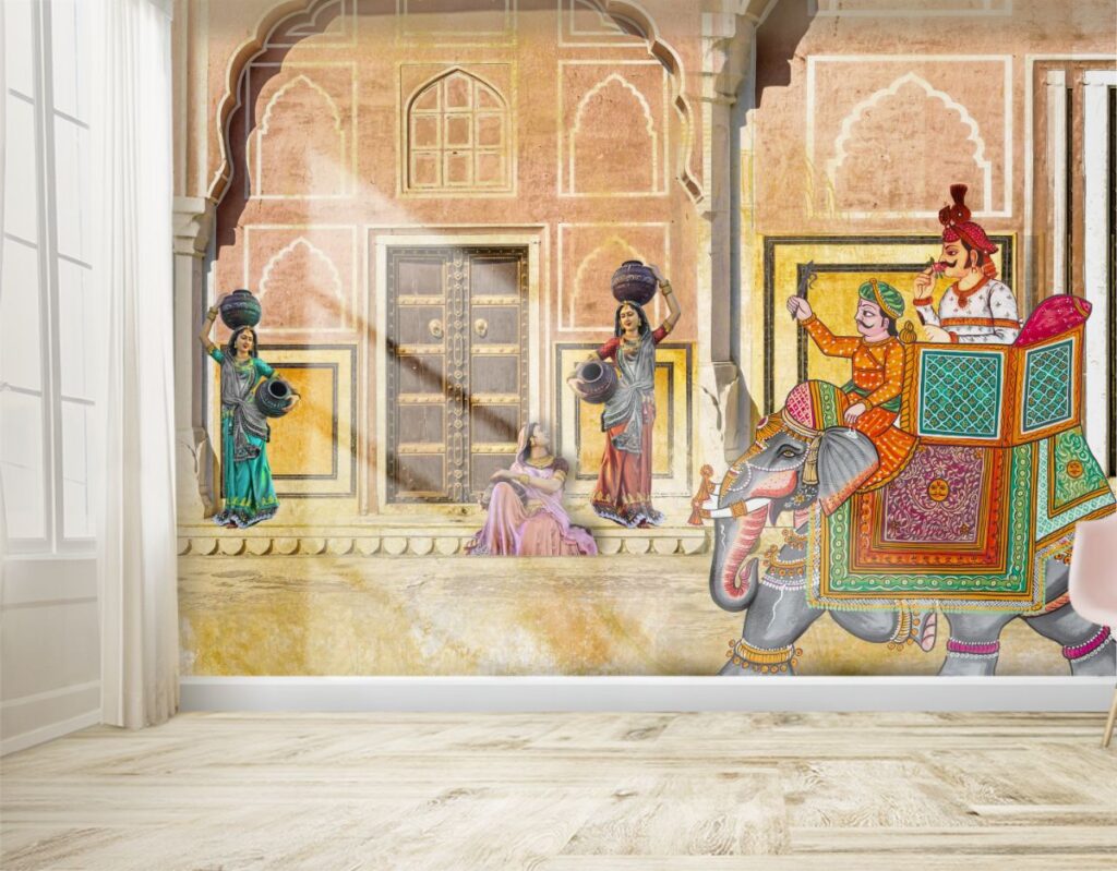 Beautiful Rajasthani Style Scenery Wallpaper for Wall - Magicdecor®