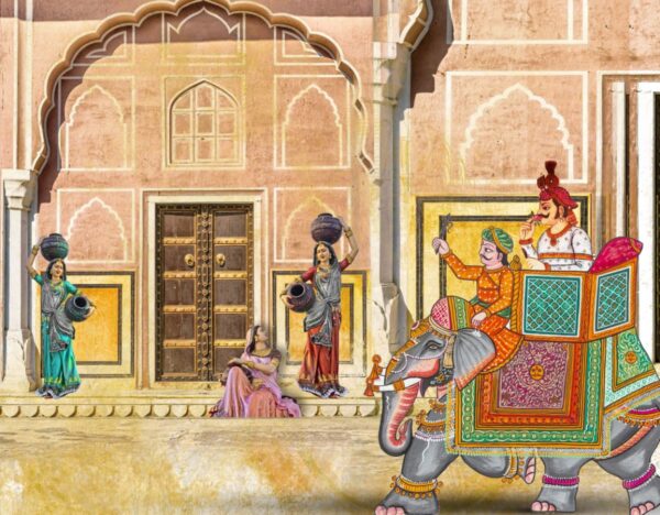 Beautiful Rajasthani Style Scenery Wallpaper for Wall - Magicdecor®