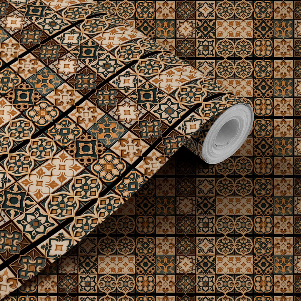 Luxurious Damask Moroccan Pattern Wallpaper Roll for Kitchen - Magicdecor®
