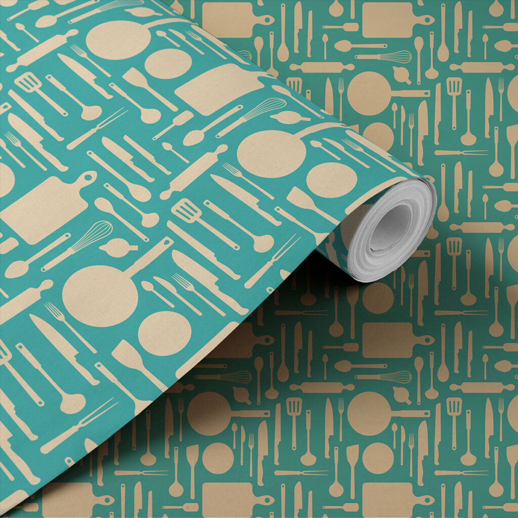Vintage kitchen Tools Pattern Wallpaper Roll - Magicdecor®