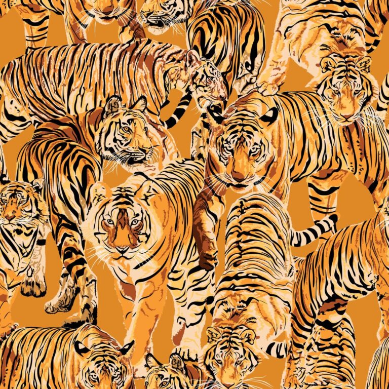 Mighty Tiger Print Wallpaper Mural - Magicdecor®