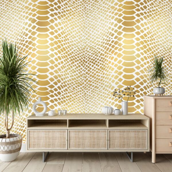 Trendy Luxurious Gold Snake Skin Texture Wallpaper for Wall - Magicdecor®