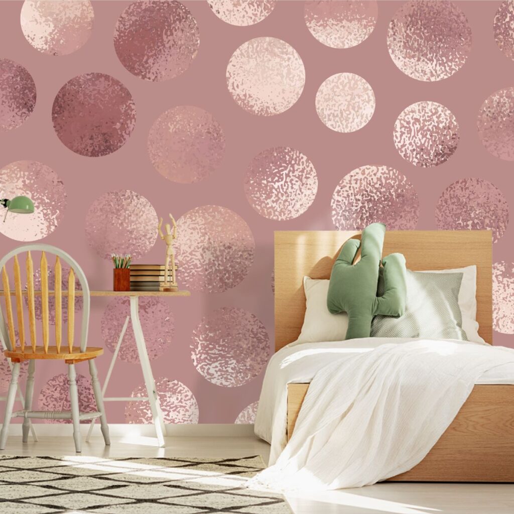 Abstract Circles Rose Gold Wallpaper for Home - Magicdecor®
