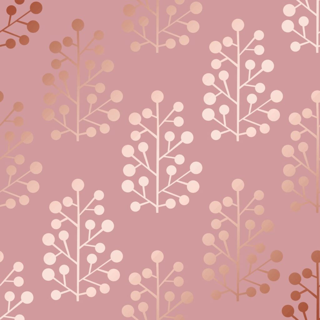 Floral Pattern Rose Gold Mural Wallpaper - Magicdecor®