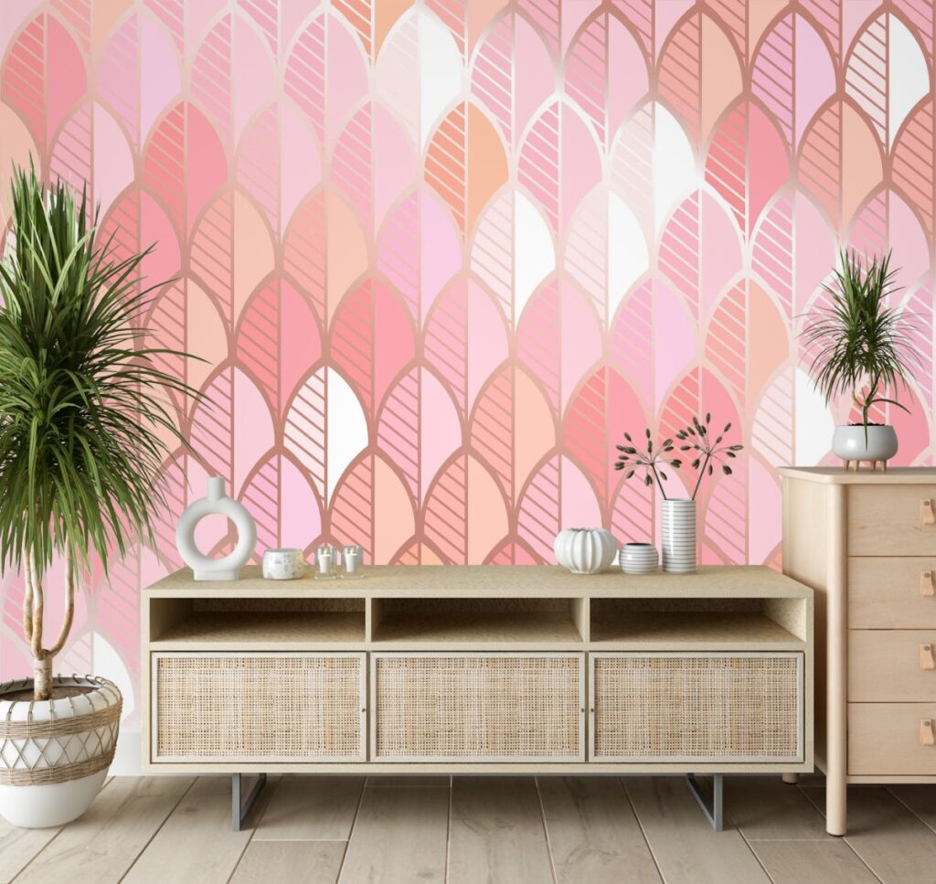 Forest Trees in Rose and Gold Tones Wallpaper for Wall - Magicdecor®