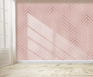 Rose Gold Diagonals Bricks Style Wallpaper for Wall - Magicdecor®