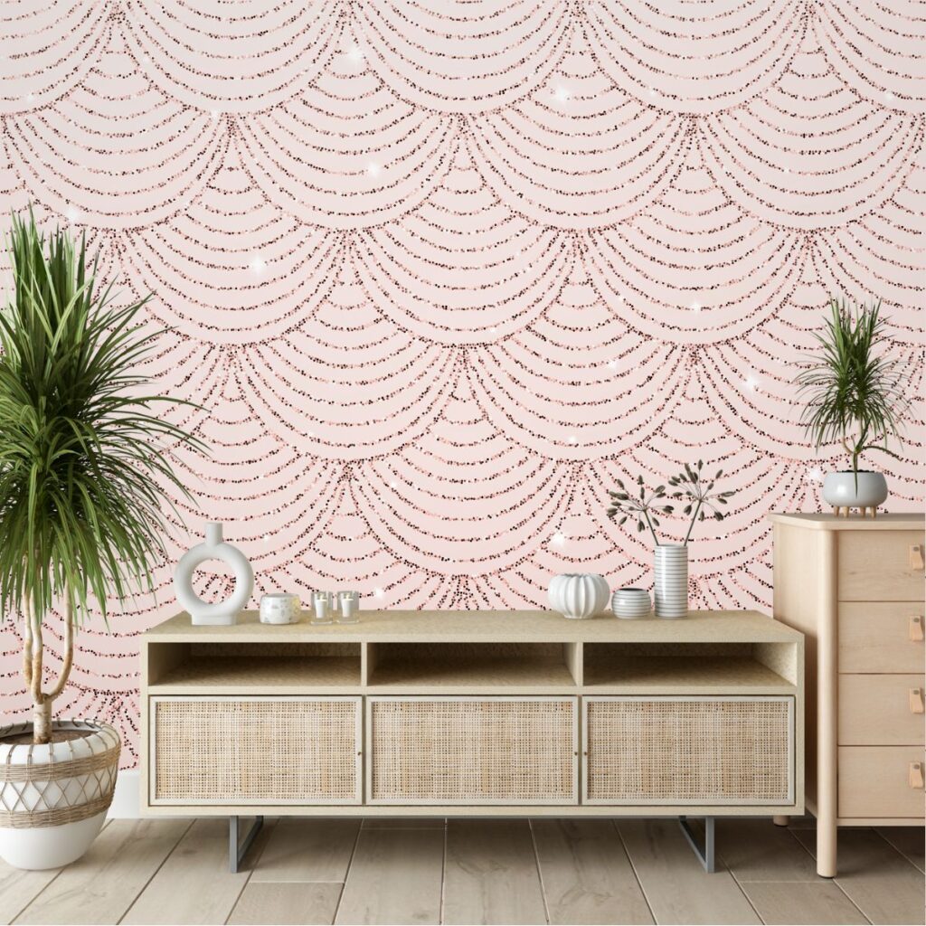 Rose Gold Mermaid Scales Pattern Wallpaper for Wall - Magicdecor®