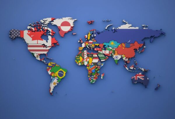 3D Effect World Map With all Countries and Their Flag Wallpaper for ...