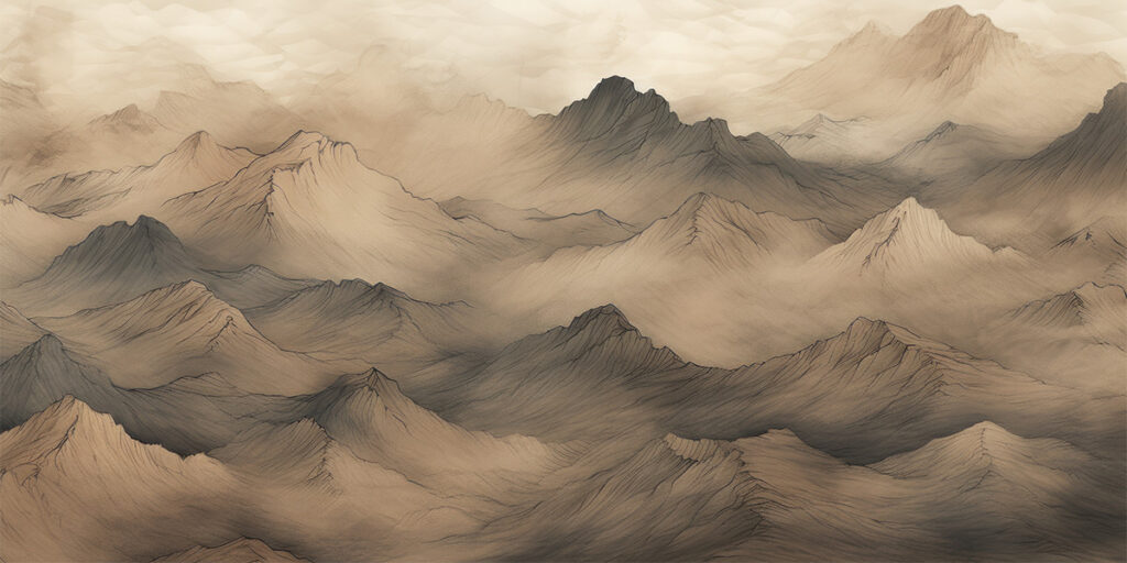 Abstract Beige Mountain Wallpaper in Japandi Style - Magicdecor®