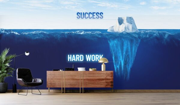 3D Effect Hardwork and Success Office Wallpaper - Magicdecor®