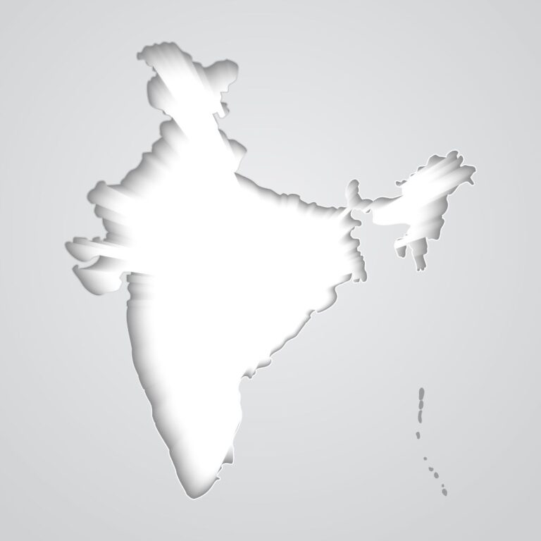 3D India Map Gray Shadow Cutout Wallpaper for Wall - Magicdecor®