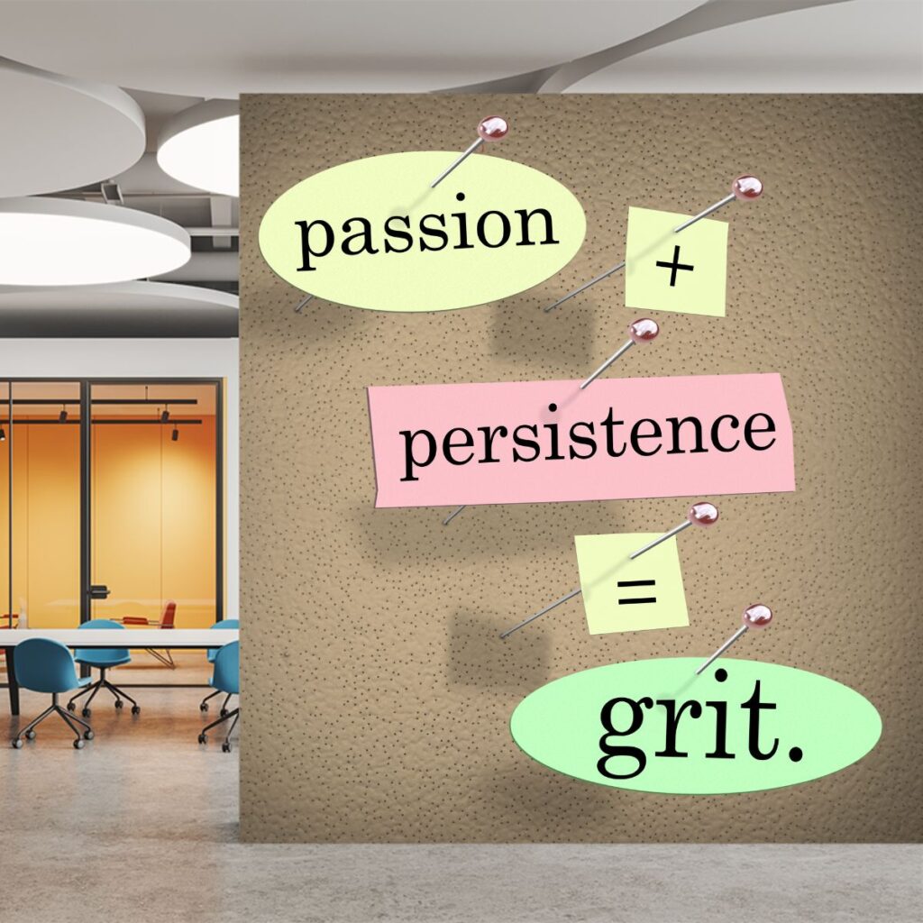 Passion Plus Persistence Equals Grit, 3D Office Wallpaper - Magicdecor®