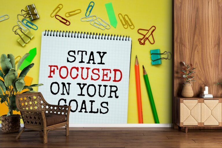 Stay Focused on Your Goals, 3D Effect Office Wallpaper - Magicdecor®