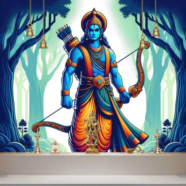 Bhagwan Ram Portrait Wallpaper for Wall - Magicdecor®