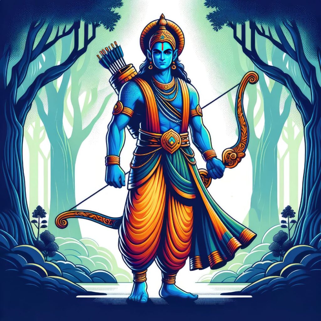 Bhagwan Ram Portrait Wallpaper for Wall - Magicdecor®