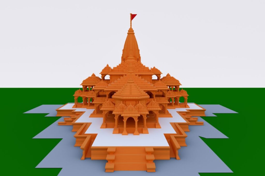 3D Ram Mandir Ayodhya Wallpaper for Home - Magicdecor®