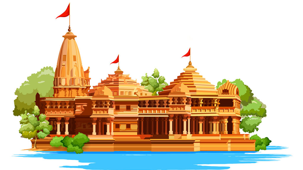 Digital Painting Wallpaper of Shri Ram Mandir Ayodhya for Wall ...