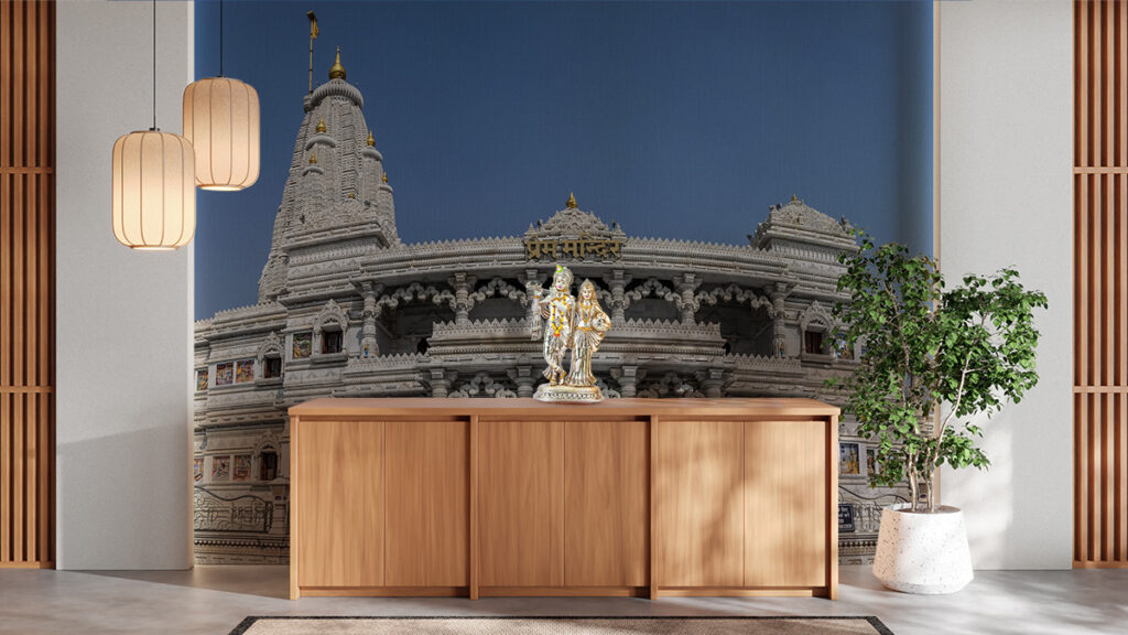 Prem Mandir Vrindavan Wallpaper for Wall - Magicdecor®