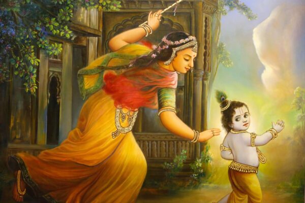 Maa Yashoda and Krishna Wallpaper for Wall - Magicdecor®