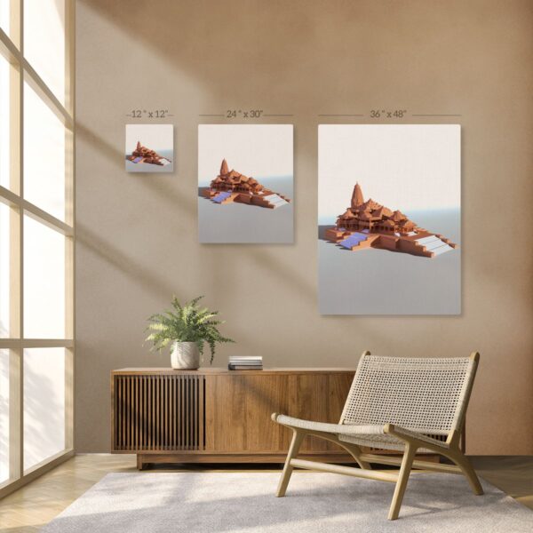3D Ram Mandir Canvas Wall Art - Magicdecor®