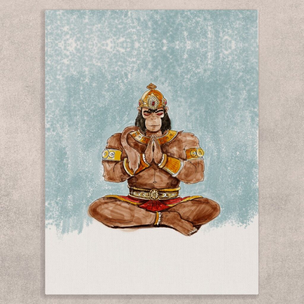 Ram Bhakt Hanuman Painting Canvas Wall Art - Magicdecor®