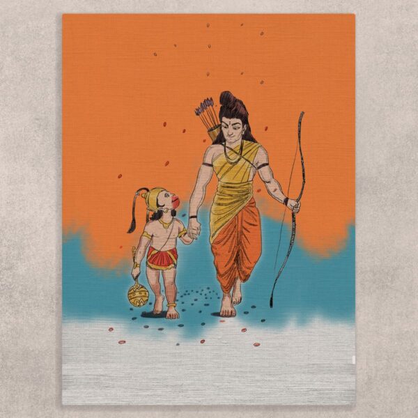 Beautiful Shri Ram ji and Hanuman Ji Canvas Painting Wall Art - Magic ...