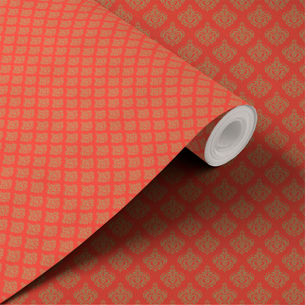 Red Damask Wallpaper for Wall - Magicdecor®