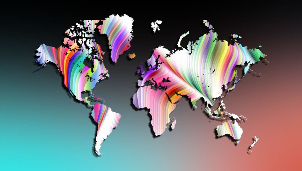 Colorful World Map Wallpaper for Home and Office - Magicdecor®