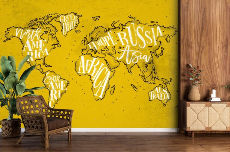 Continents, World Map Wallpaper - Magicdecor®