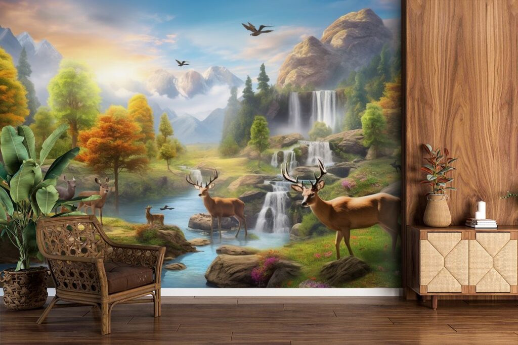 3D Lovely Countryside View Valley Mural Art Wallpaper - Magicdecor®