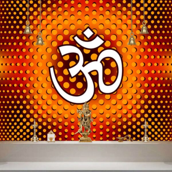3D OM (Aum) Wallpaper Mural for Pooja Room - Magicdecor®