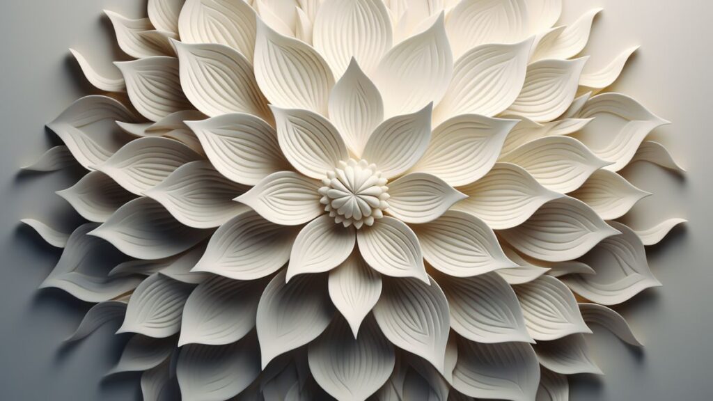 3D Serene White Flower Wallpaper for Pooja Room - Magicdecor®